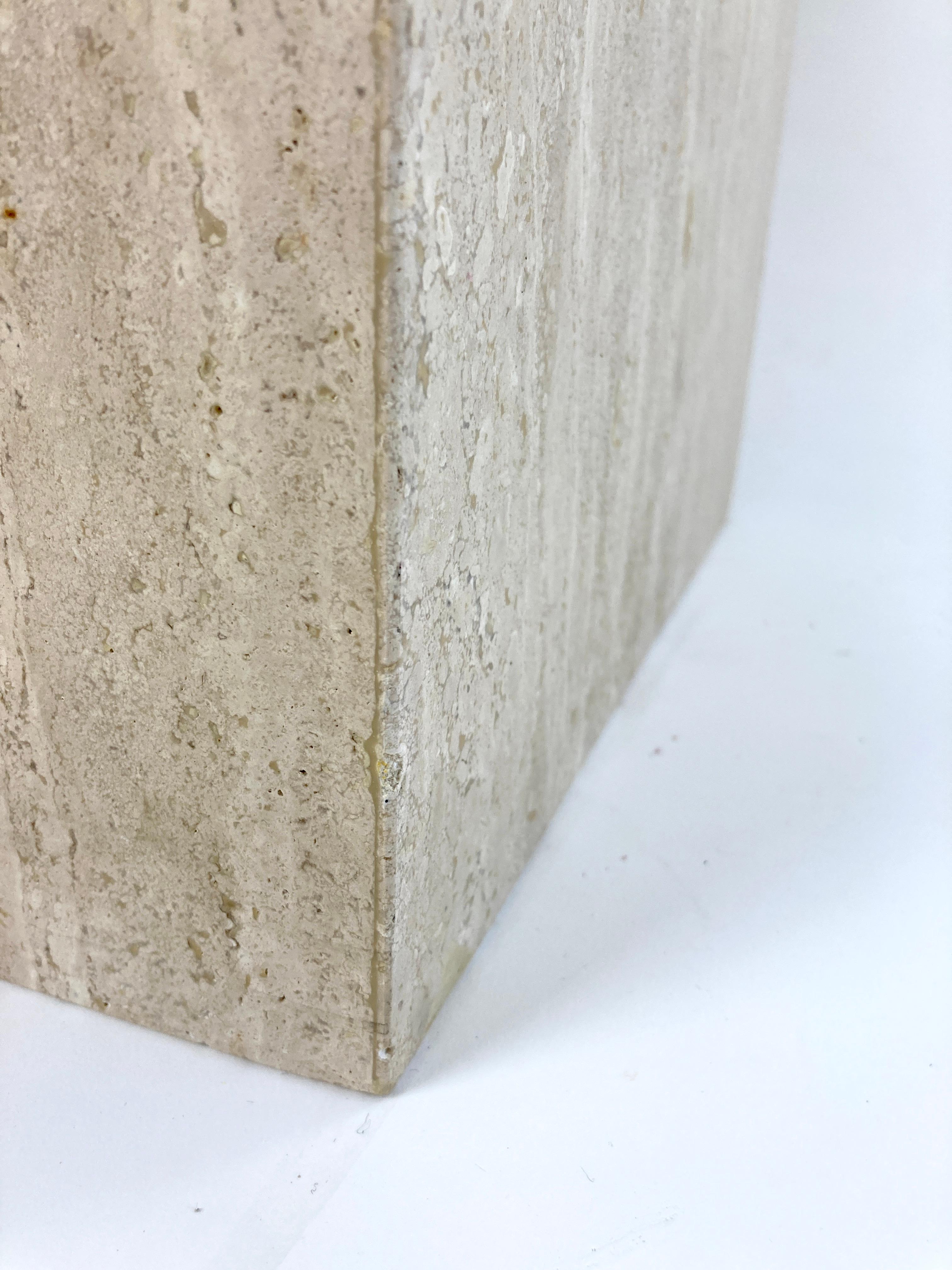 Travertine Marble Stone Side Table at 1stDibs