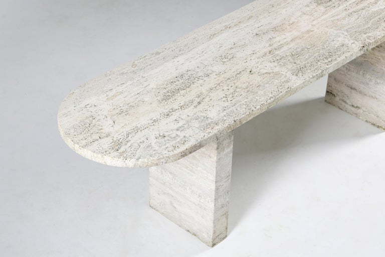 Travertine Oval Table For Sale at 1stDibs