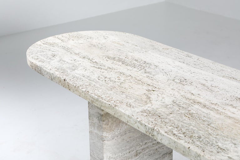Travertine Oval Table For Sale at 1stDibs