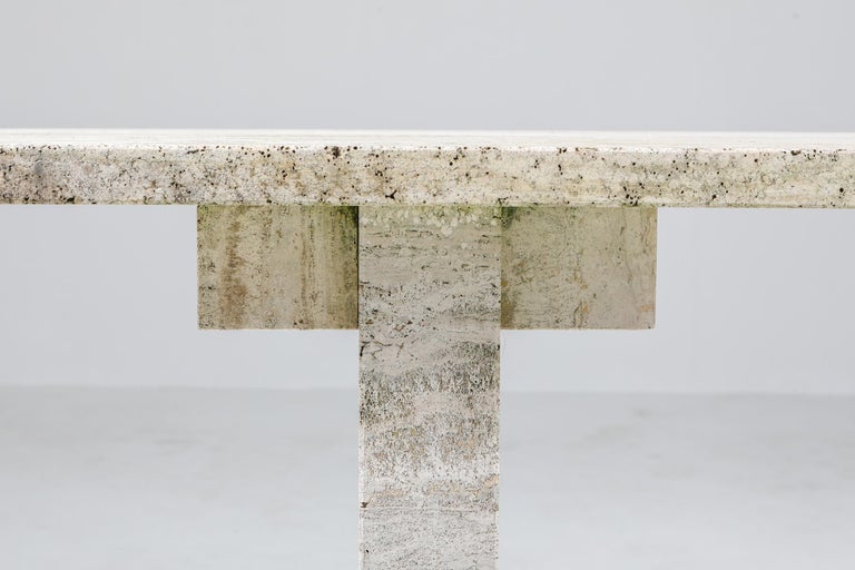 Travertine Oval Table For Sale at 1stDibs