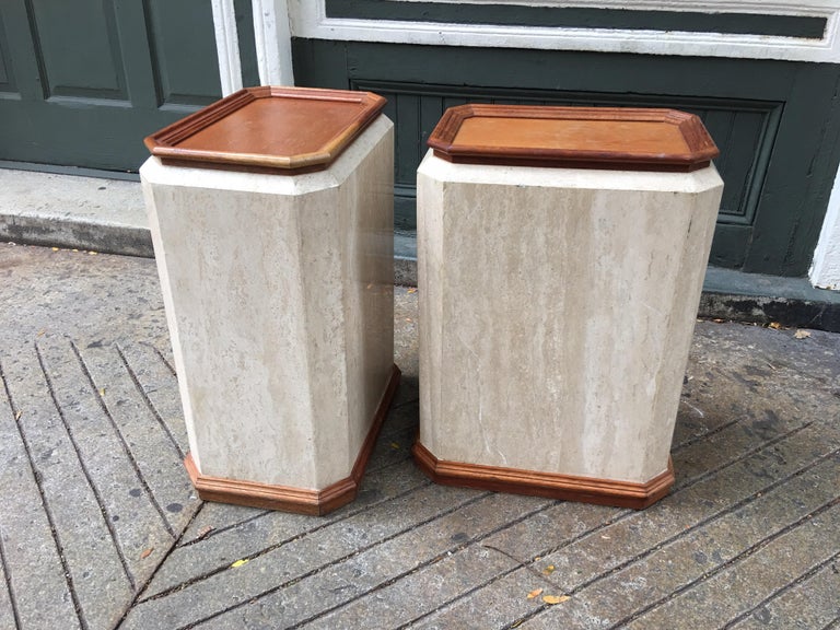 Travertine Pedestals or Display Stands at 1stDibs
