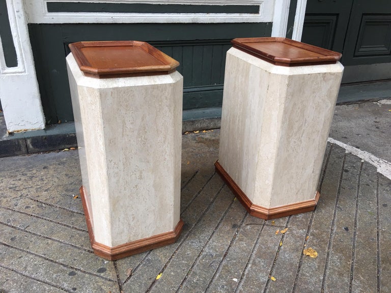 Travertine Pedestals or Display Stands at 1stDibs