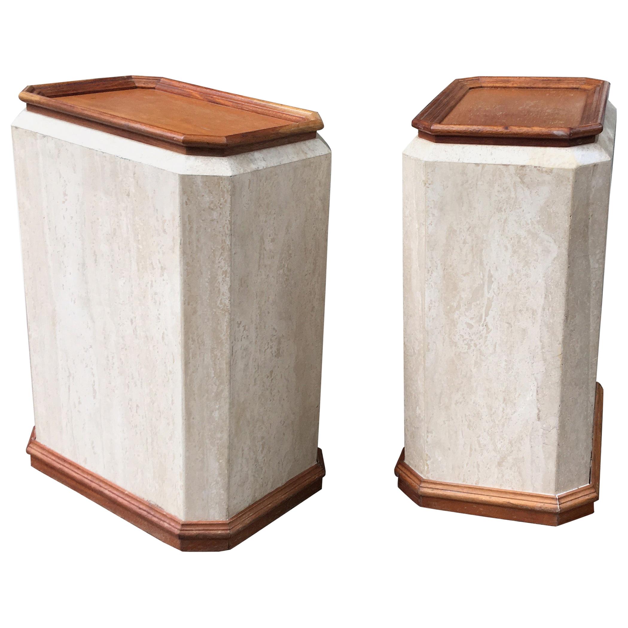 Travertine Pedestals or Display Stands at 1stDibs