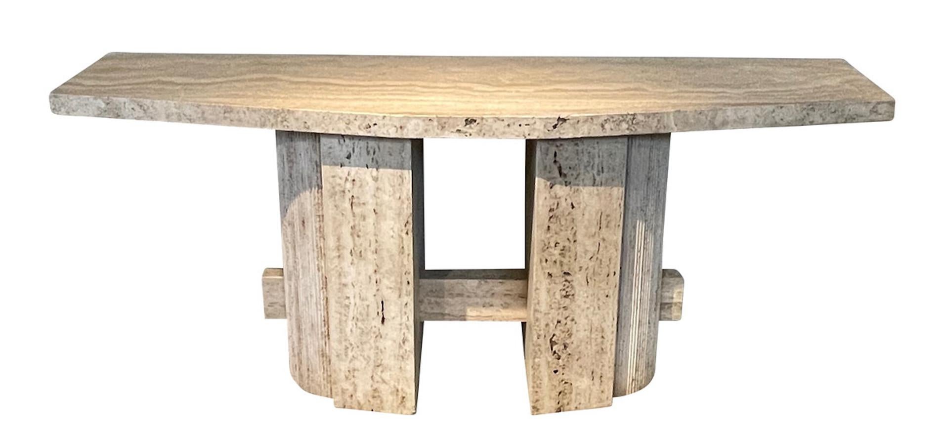 Travertine Reeded Column Console, Spain, 1970s For Sale at 1stDibs