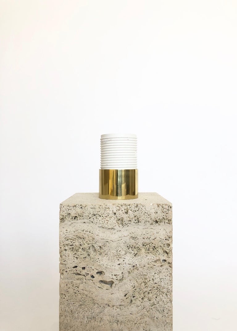 Travertine Sculpted Table Lamp by Brajak Vitberg For Sale at 1stDibs