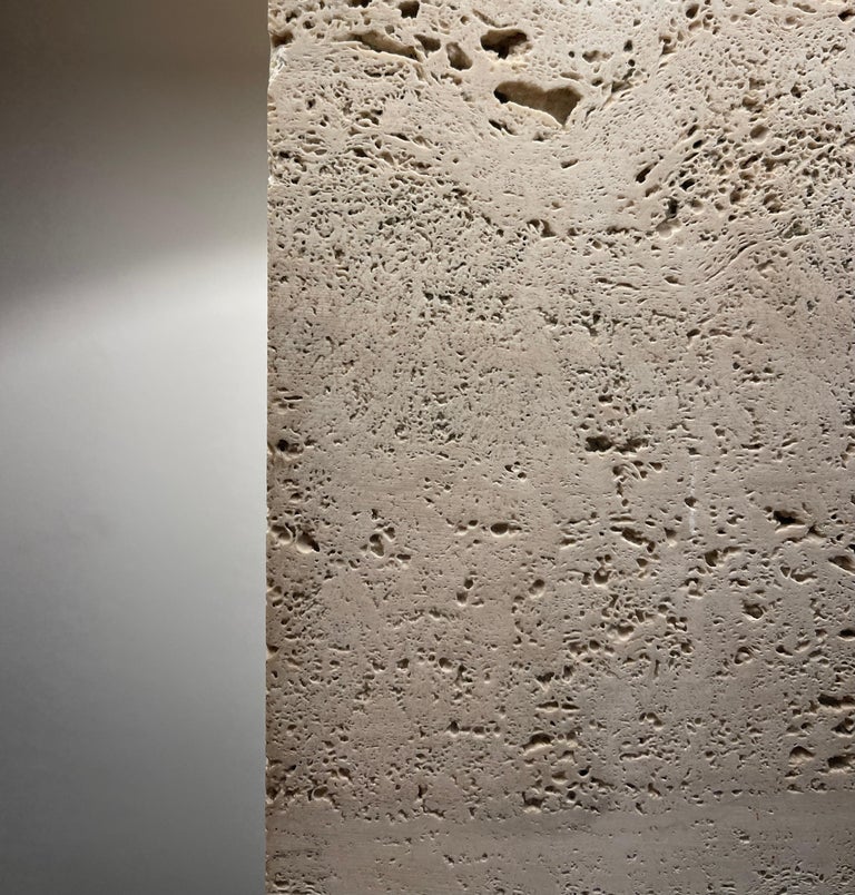 Travertine Sculpted Table Lamp by Brajak Vitberg For Sale at 1stDibs