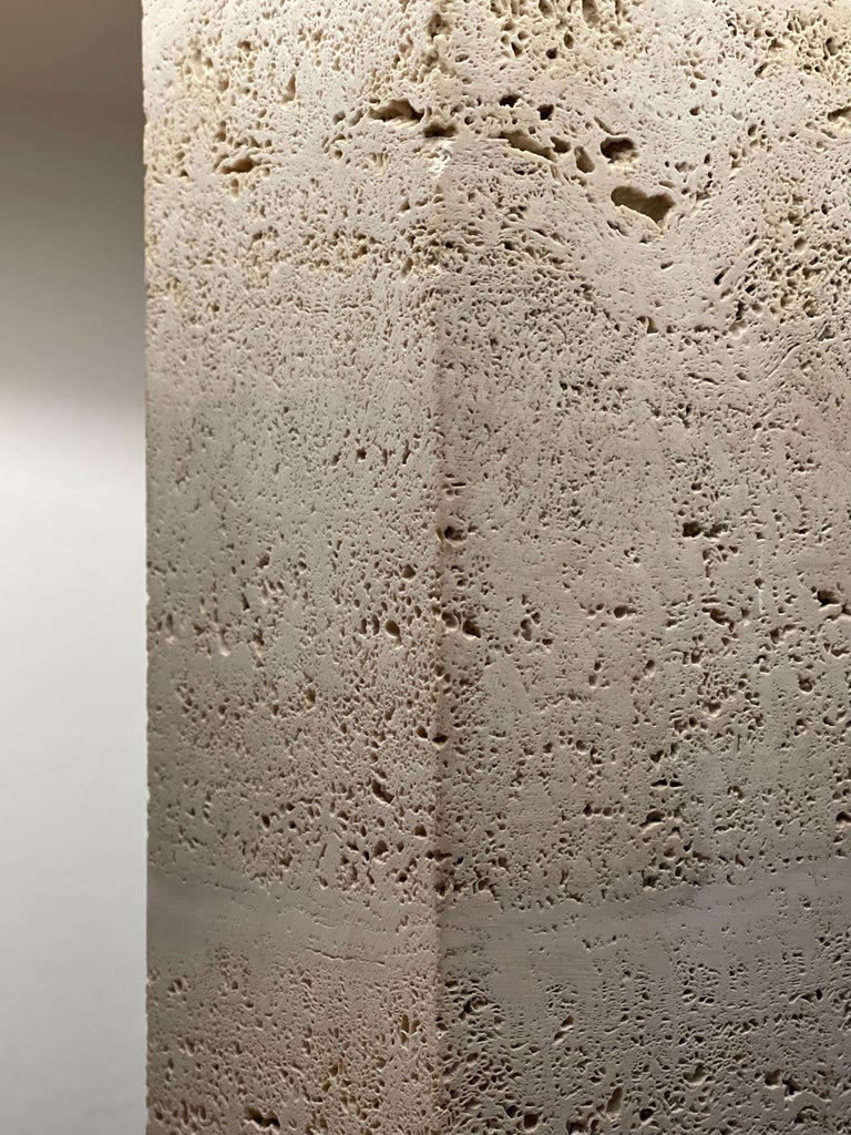 Travertine Sculpted Table Lamp by Brajak Vitberg For Sale at 1stDibs