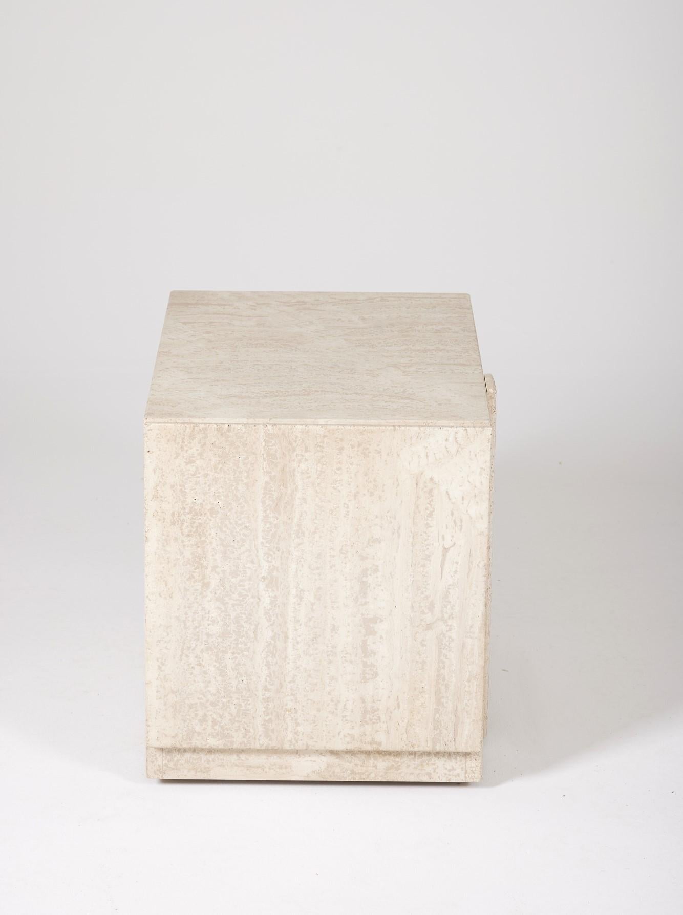 Travertine Side Table For Sale at 1stDibs