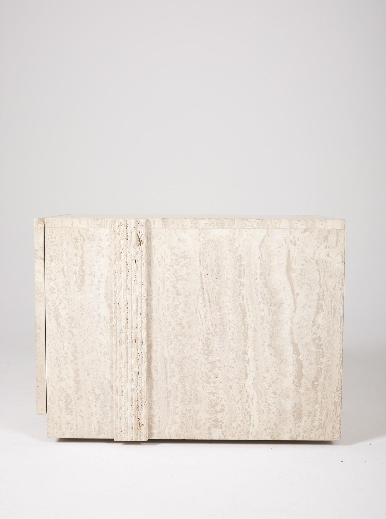 Travertine Side Table For Sale at 1stDibs