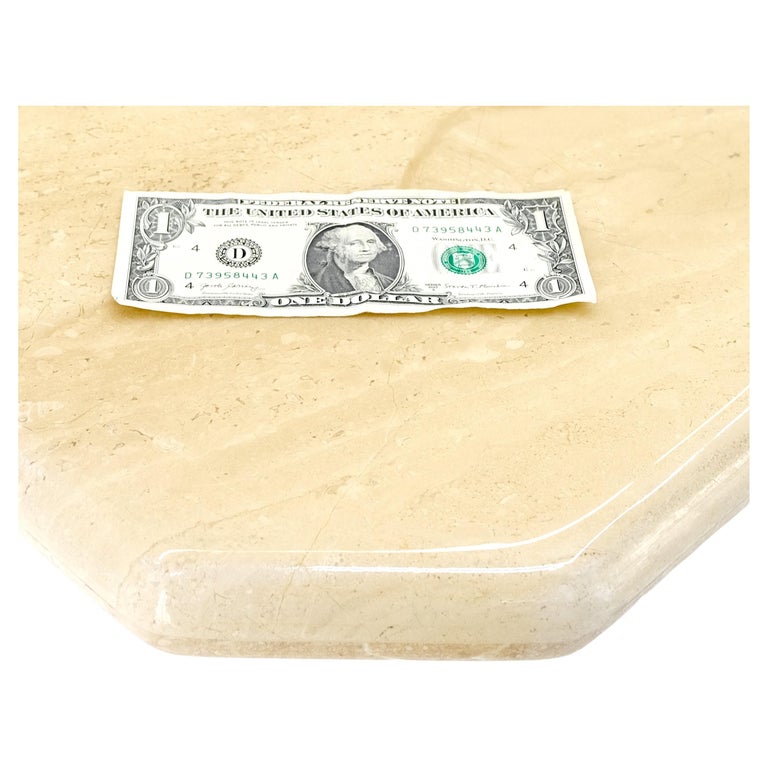 Travertine Single Pedestal Base Mid-Century Modern Dining Conference ...