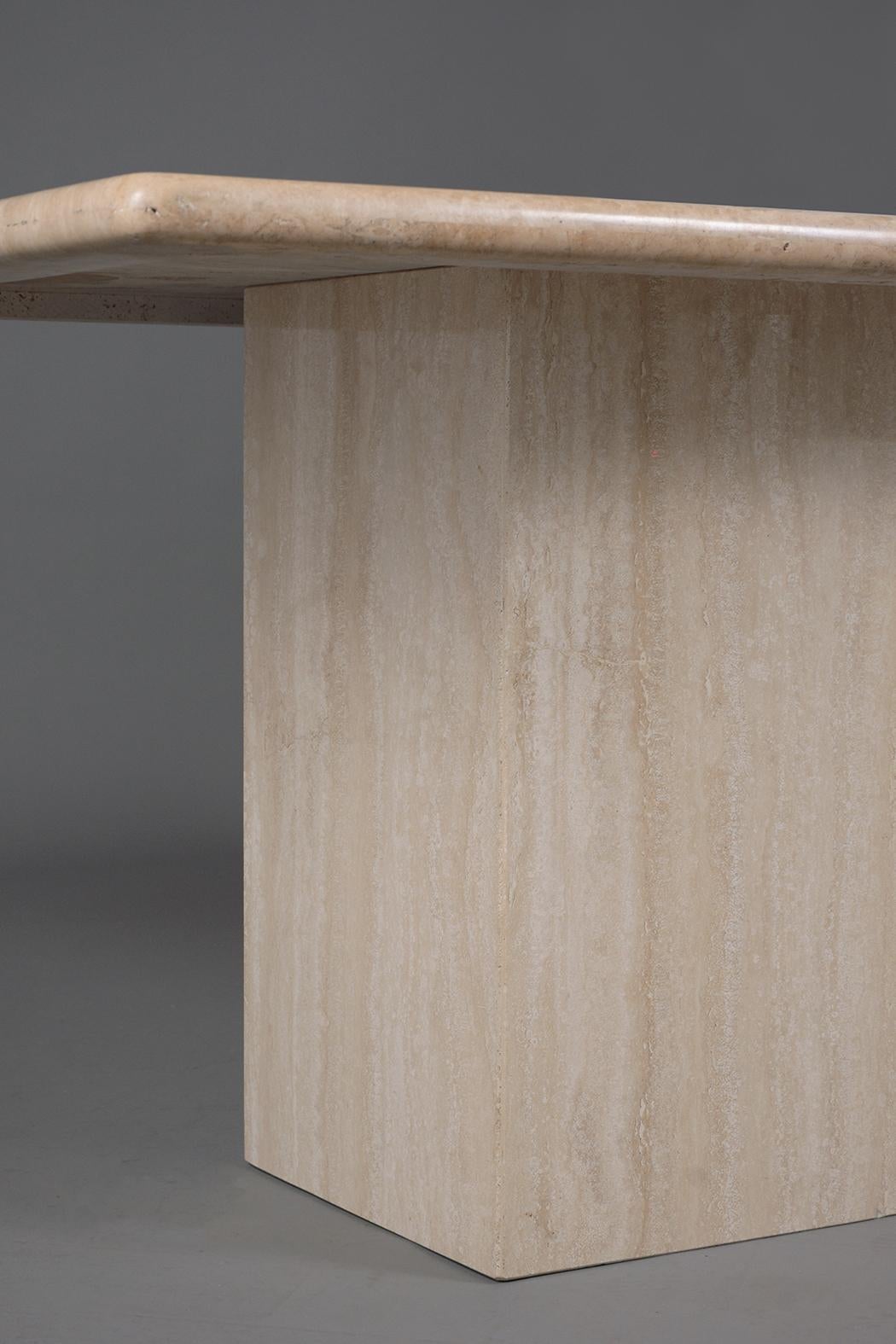 Travertine Stone Italian Dining Table at 1stDibs | stone dining table