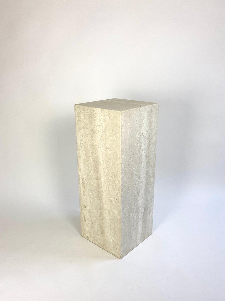 Travertine Stone Plinth / Pillar / Plant Stand at 1stDibs