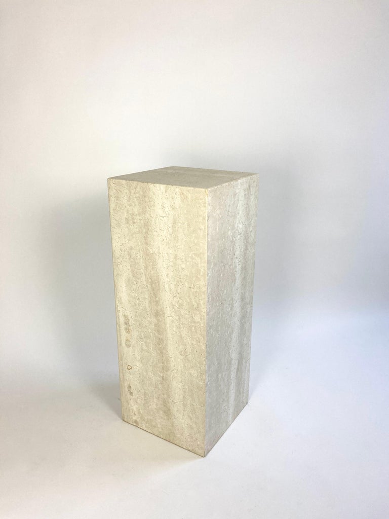 Travertine Stone Plinth / Pillar / Plant Stand at 1stDibs