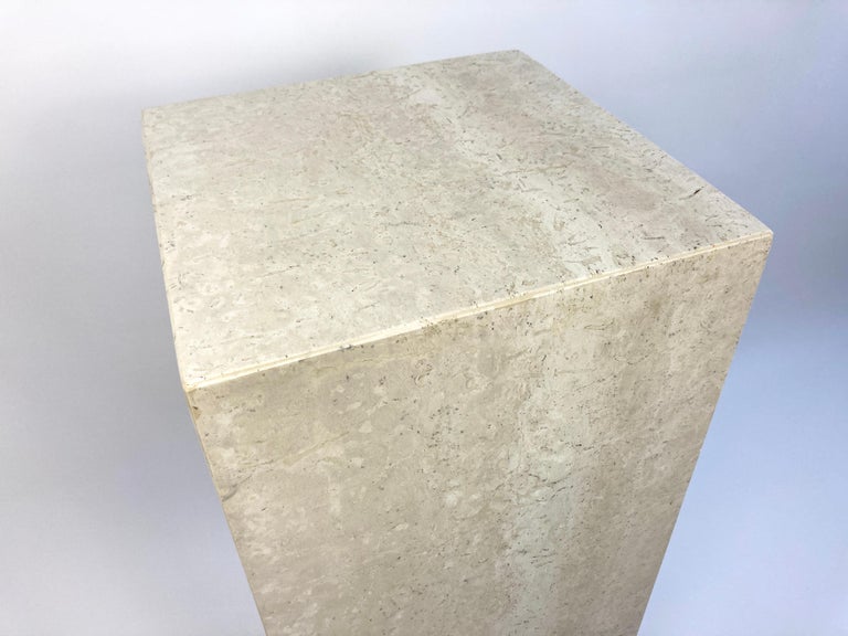 Travertine Stone Plinth / Pillar / Plant Stand at 1stDibs