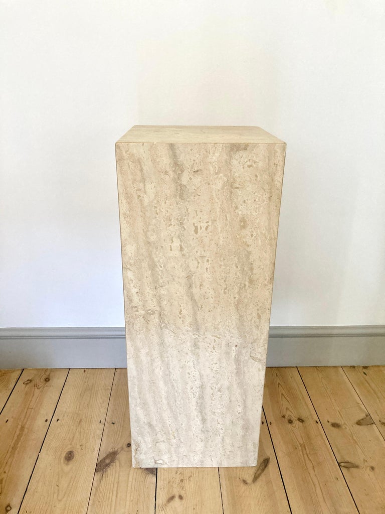 Travertine Stone Plinth / Pillar / Plant Stand at 1stDibs