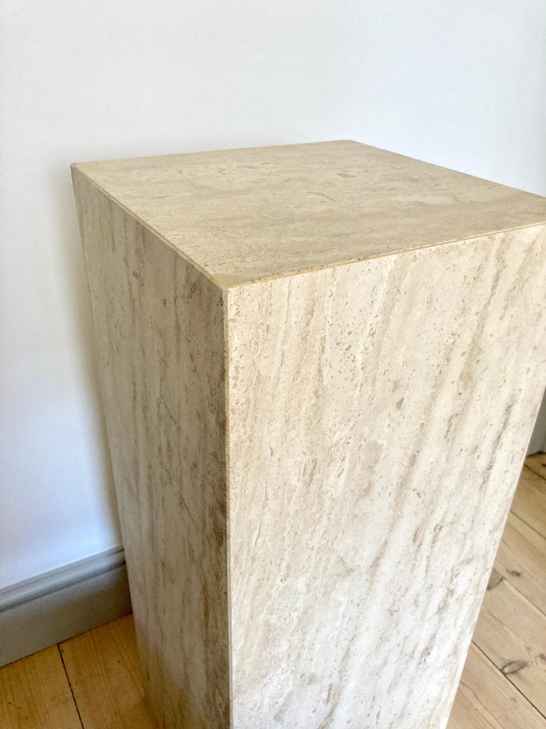 Travertine Stone Plinth / Pillar / Plant Stand at 1stDibs