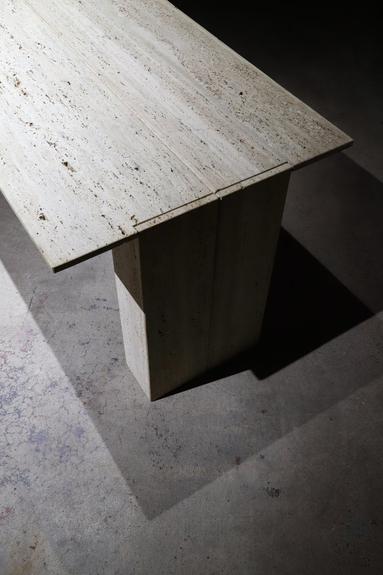 Travertine Desk or Dining Table at 1stDibs