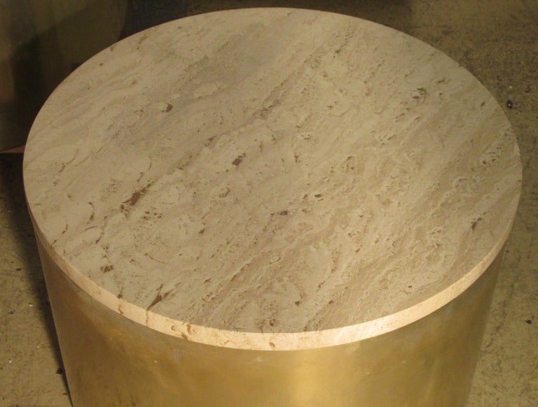 Travertine Top Minimalist Cylinder Tables by Paul Mayen - Habitat ...