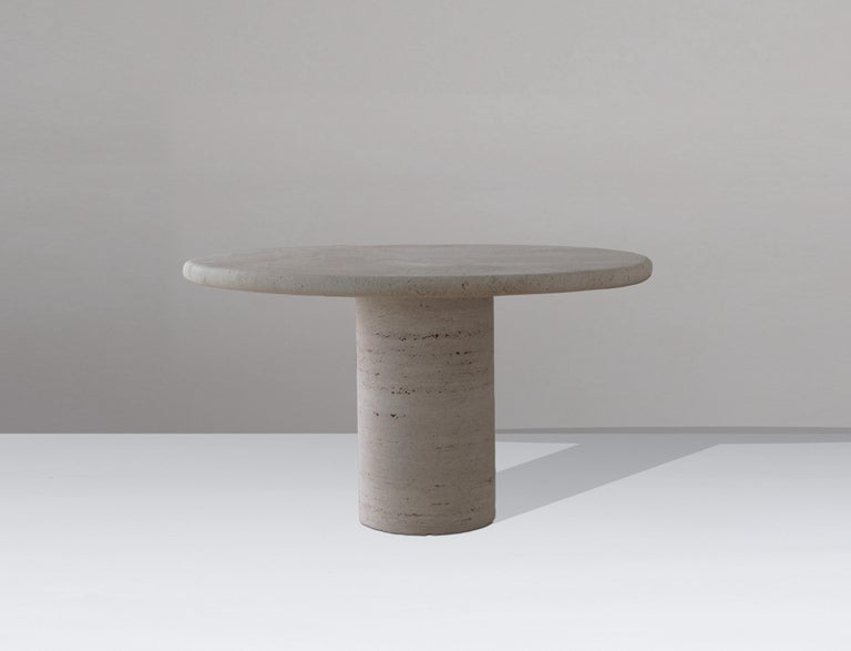 Travertino Small Table Ronde For Sale at 1stDibs