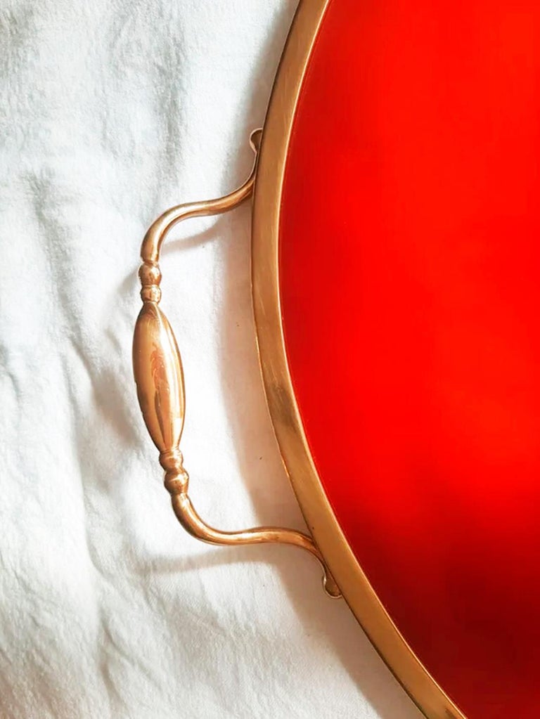 Tray Hollywood Regency Brass Handles and Methacrylate Turtle Shell ...