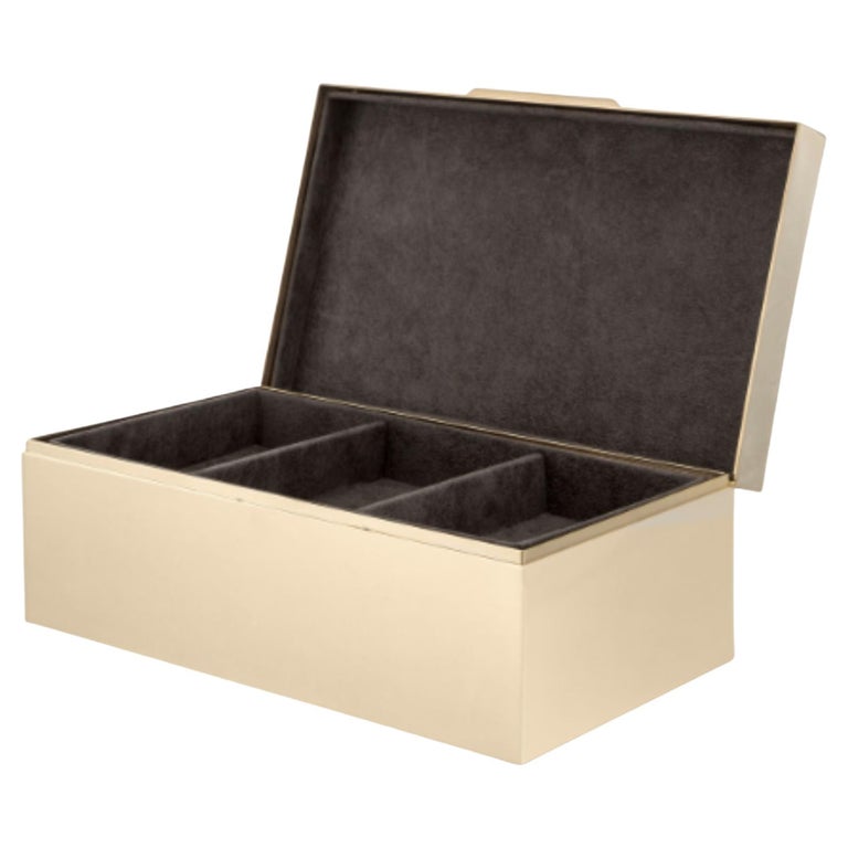 Treasure Rectangular Brass Box with Zippered Top For Sale at 1stDibs