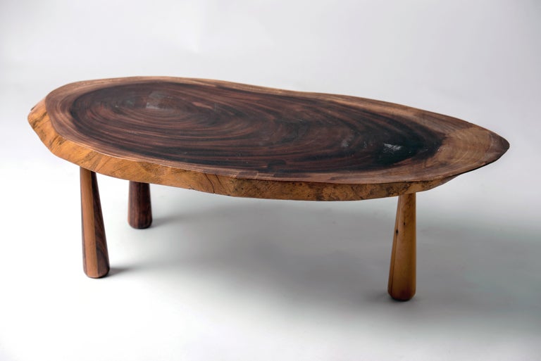Tree Slice Coffee Table with Conical Legs For Sale at 1stDibs
