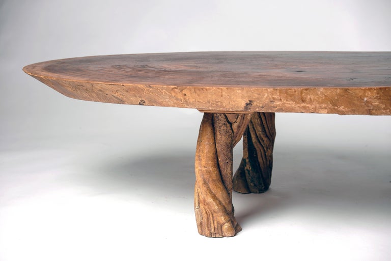 Tree Slice Coffee Table with Feet Made of Liana at 1stDibs
