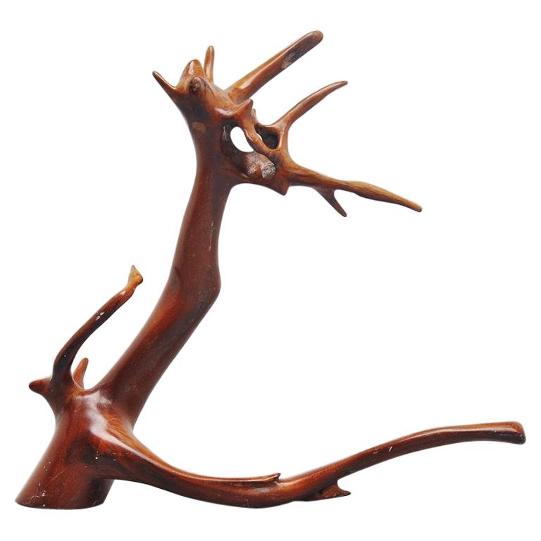 Tree Trunk Sculpture Dragon Shaped 1960 Back at 1stDibs