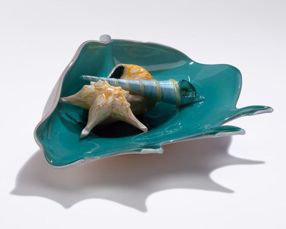Treg Silkwood - "Lagoon Shell Platter" a mystical, aqua and white ...