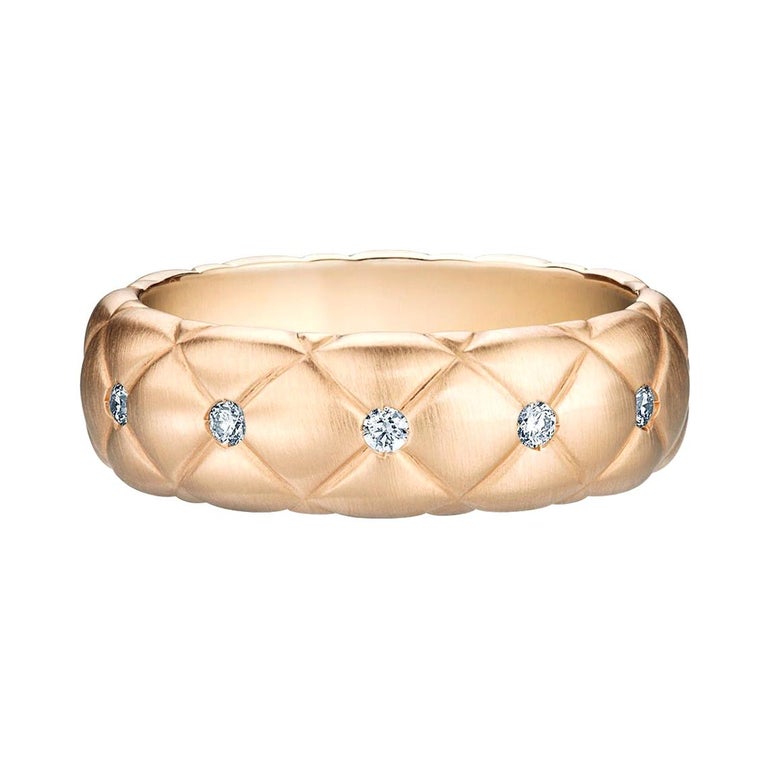 Customizable Fabergé Treillage 18k Brushed Rose Gold Diamond Quilted ...