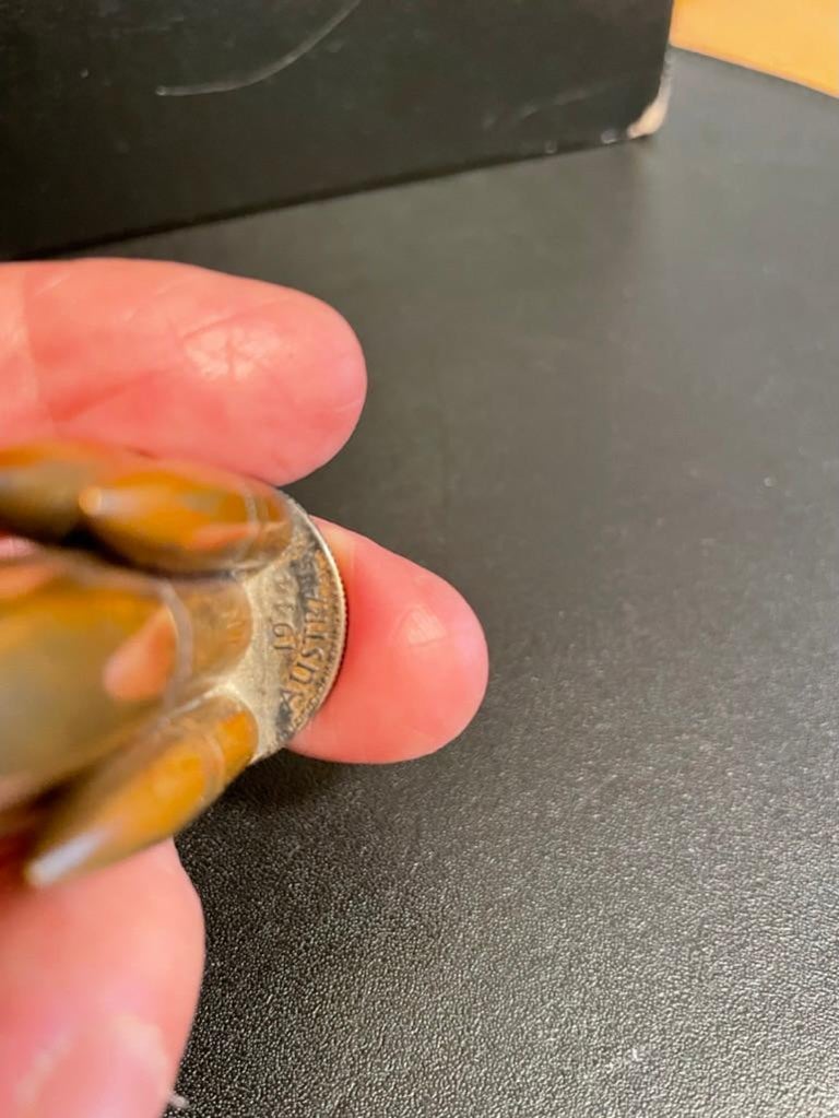 Trench Art Copper Bullet Paperweight 1944 Australia Sterling Silver ...