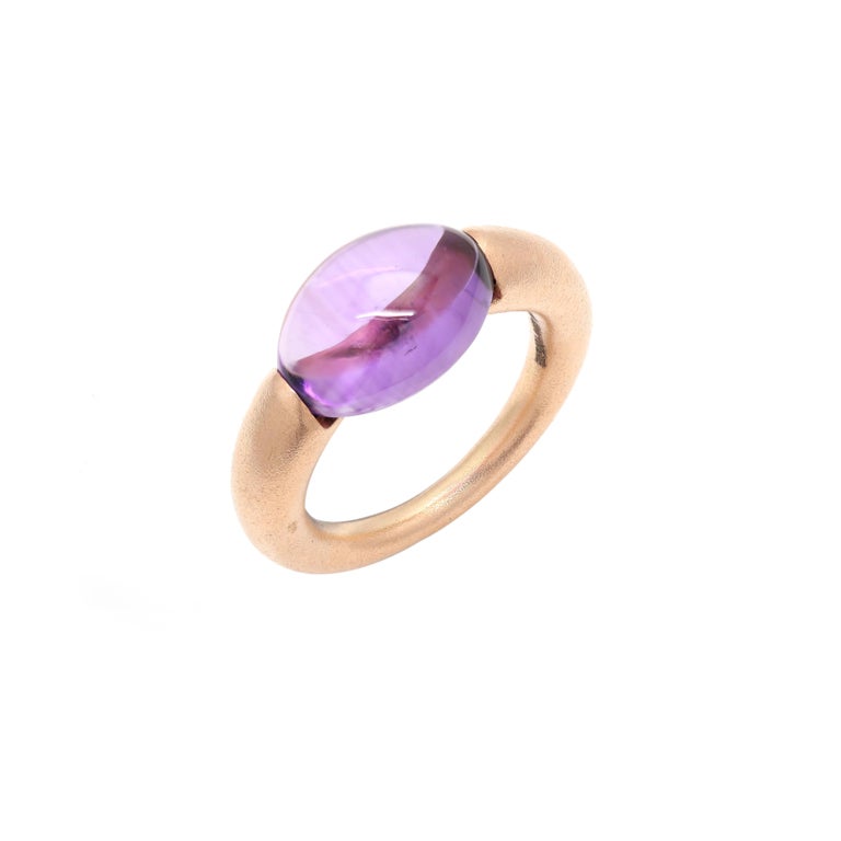 Customizable 5.88 Carat Bubble Amethyst Ring Handcrafted in 14K Solid ...