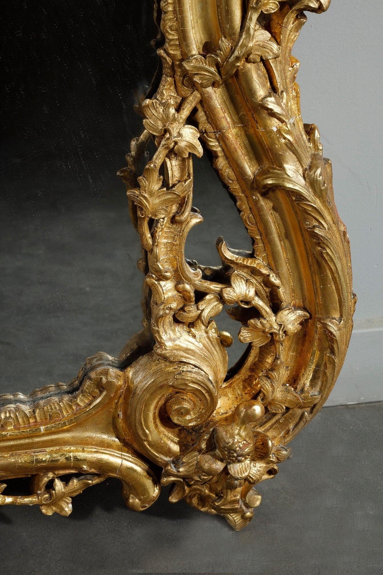 Very large Louis XV Style mirror with Rocaille decoration For Sale at ...