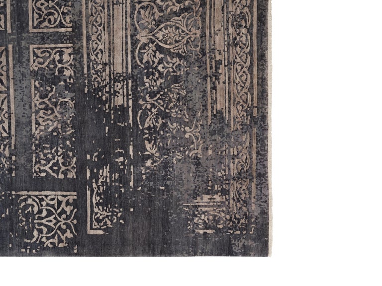 TRESOR Hand Knotted French Rococo Inspired Rug in Beige and Blue ...