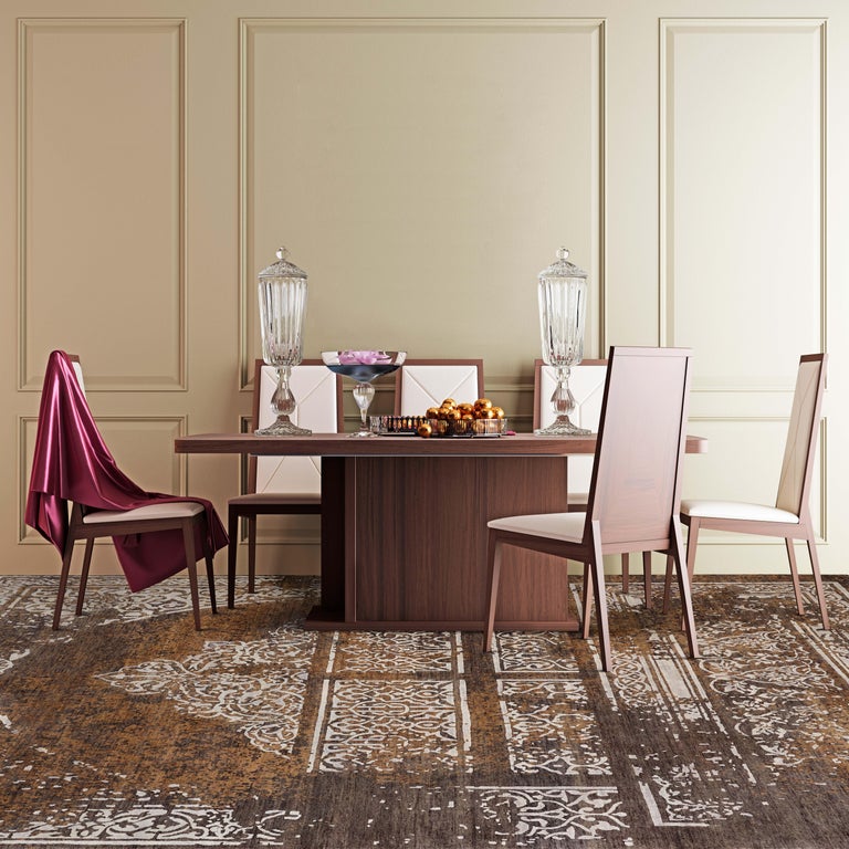 TRESOR Hand Knotted French Rococo Inspired Rug in Beige and Blue ...