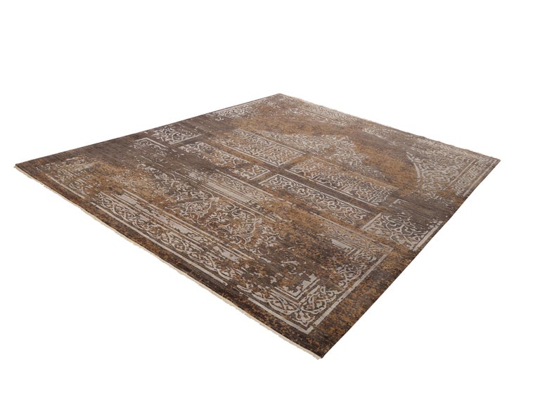 TRESOR Hand Knotted French Rococo Inspired Rug in Beige and Blue ...