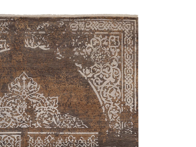 TRESOR Hand Knotted French Rococo Inspired Rug in Beige and Blue ...