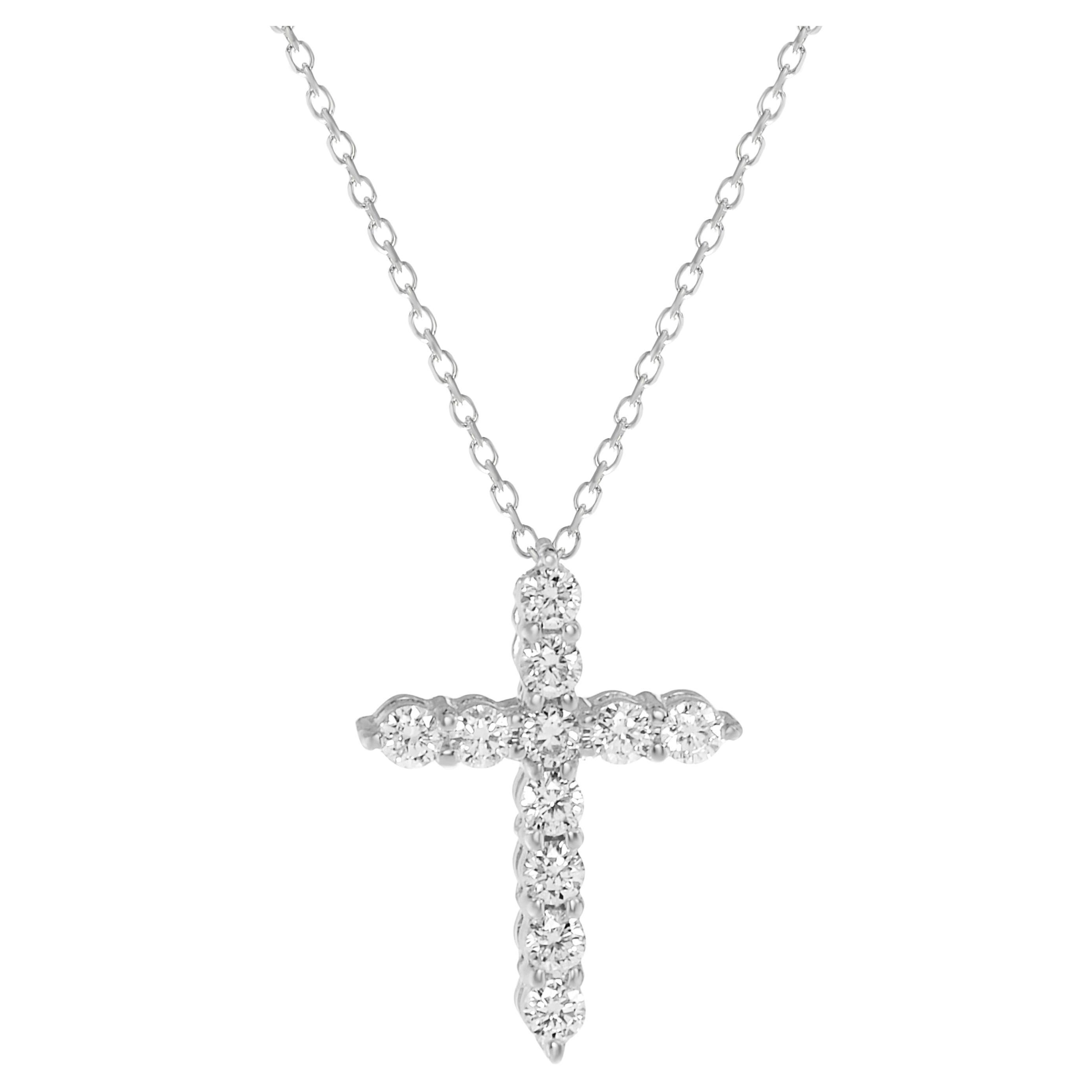 Tresorra 18k White Gold Diamond 0 28 Carat Tw Pendant Necklace For
