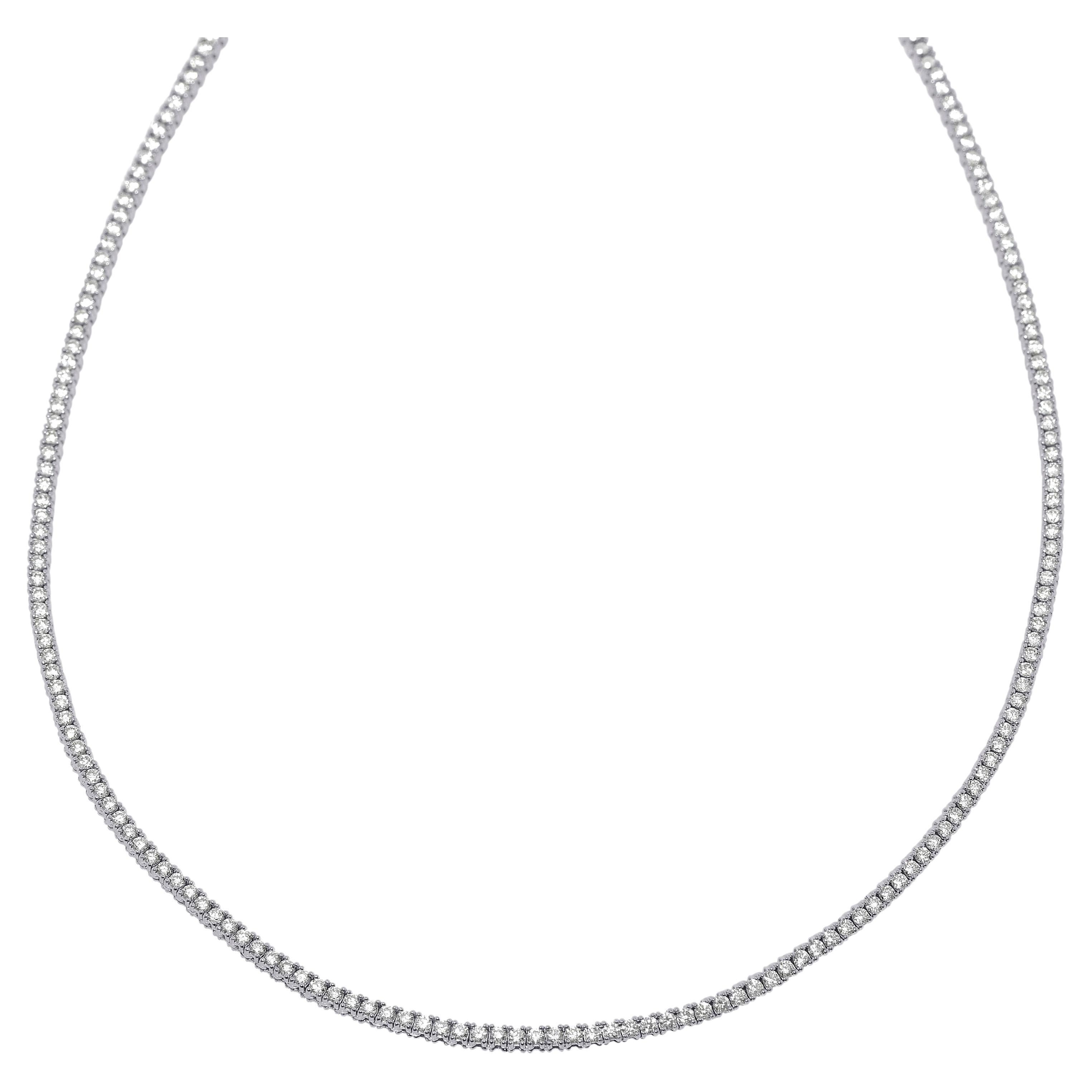 Tresorra 18k White Gold Diamond 3 01 Carat Tw Tennis Necklace For