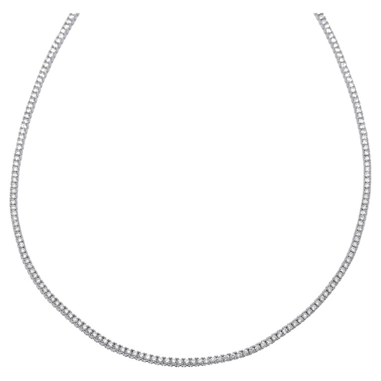Tresorra 18k White Gold Diamond 2 68 Carat Tw Tennis Necklace For