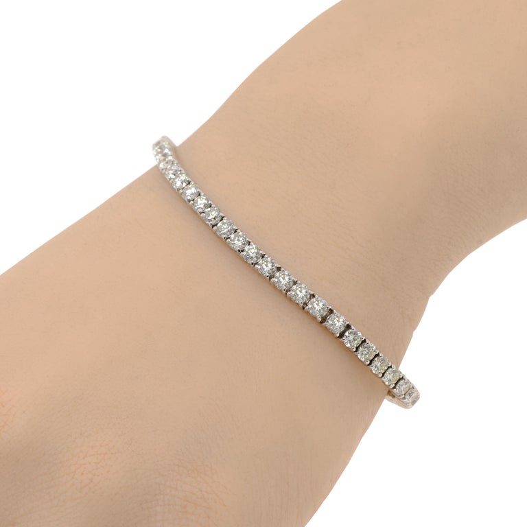 Tresorra 18k White Gold Diamond 7 53ct Tw Tennis Bracelet For Sale At
