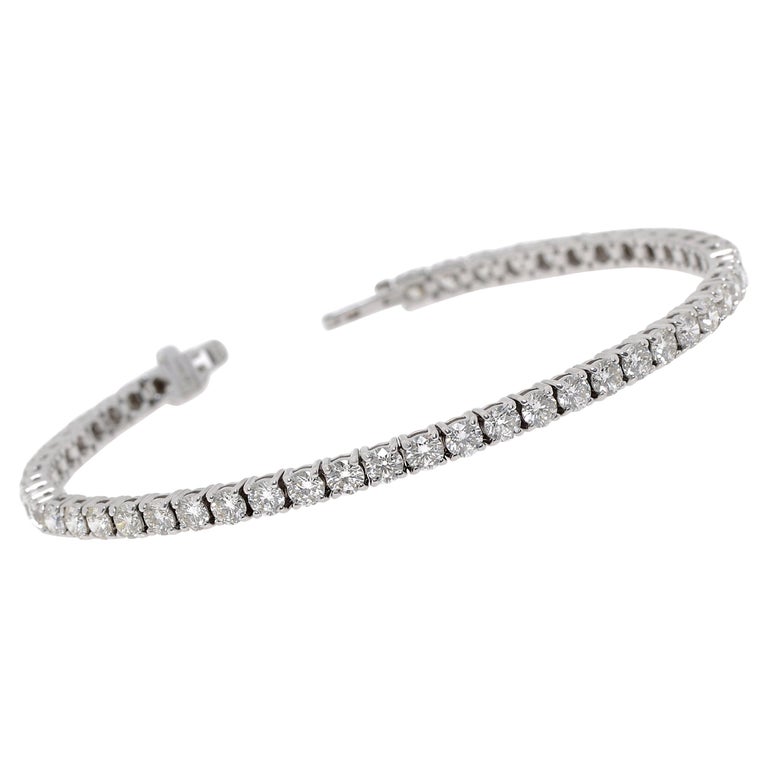 Tresorra 18k White Gold Diamond 7 53ct Tw Tennis Bracelet For Sale At