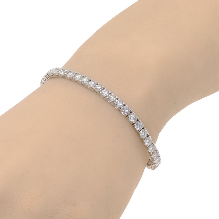 Tresorra 18k White Gold Diamond 8 74 Carat Tw Tennis Bracelet For