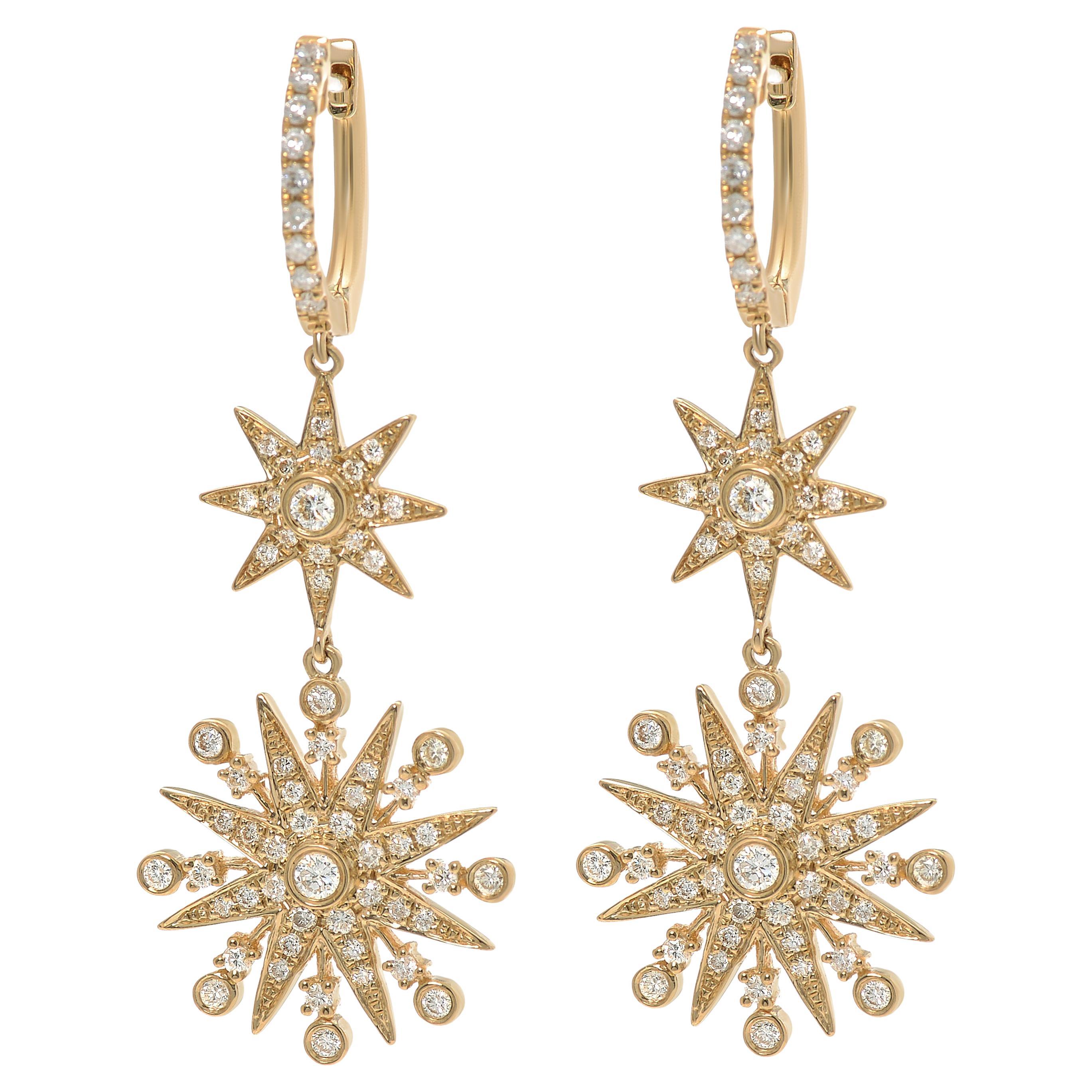Tresorra 18k Yellow Gold Diamond 0 90 Carat Tw Huggie Earrings For