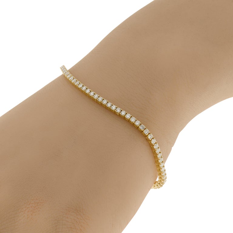 Tresorra 18k Yellow Gold Diamond Tennis Bracelet For Sale At 1stdibs