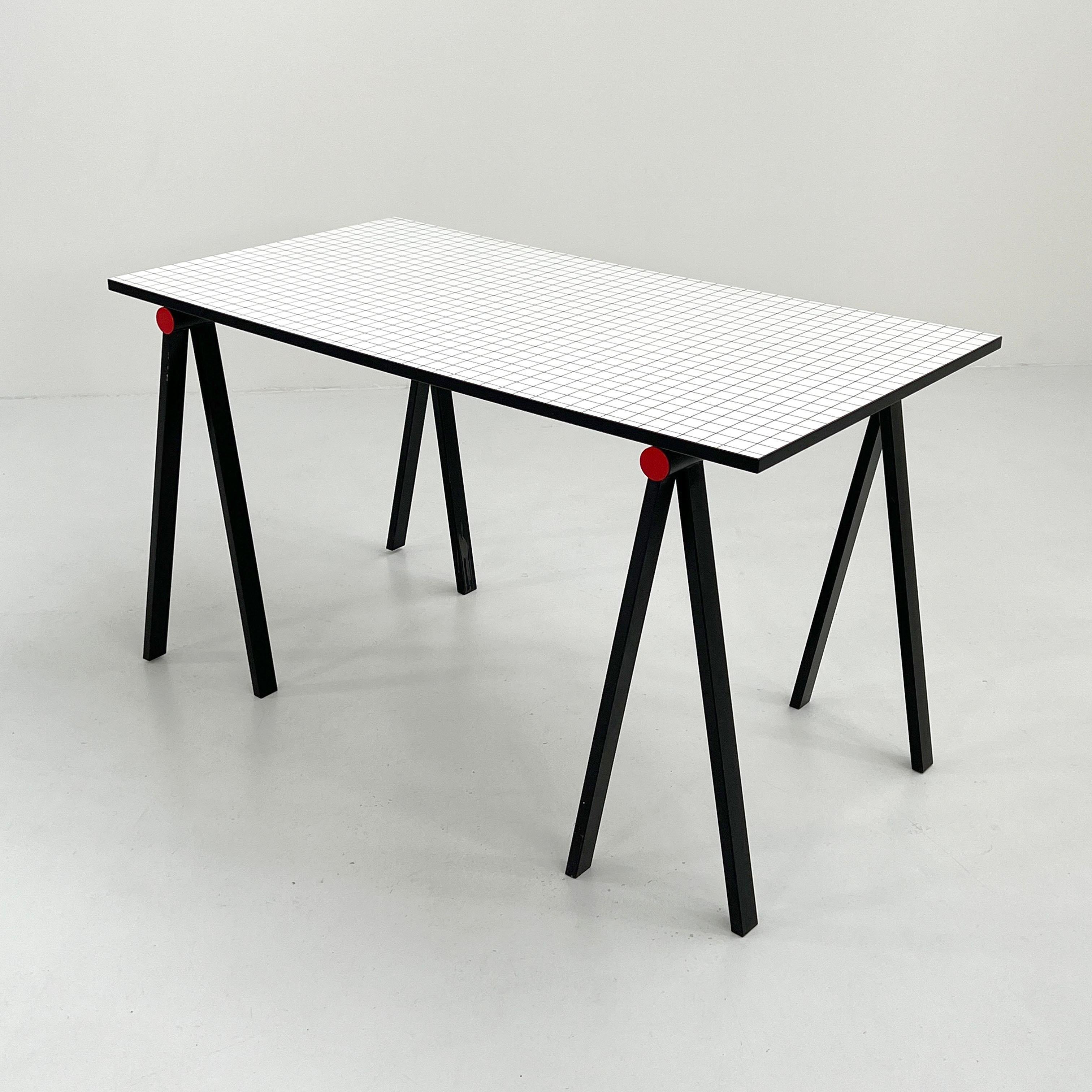 Trestle Desk by Rodney Kinsman for Bieffeplast, 1980s at 1stDibs