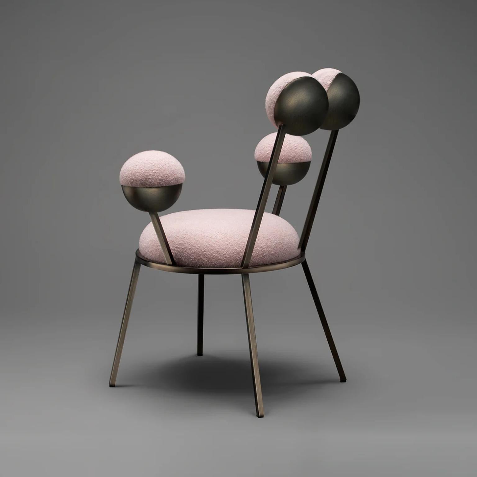 Trevor Cream Bouclé Dining Chair With Armrests by Bohinc Studio For ...