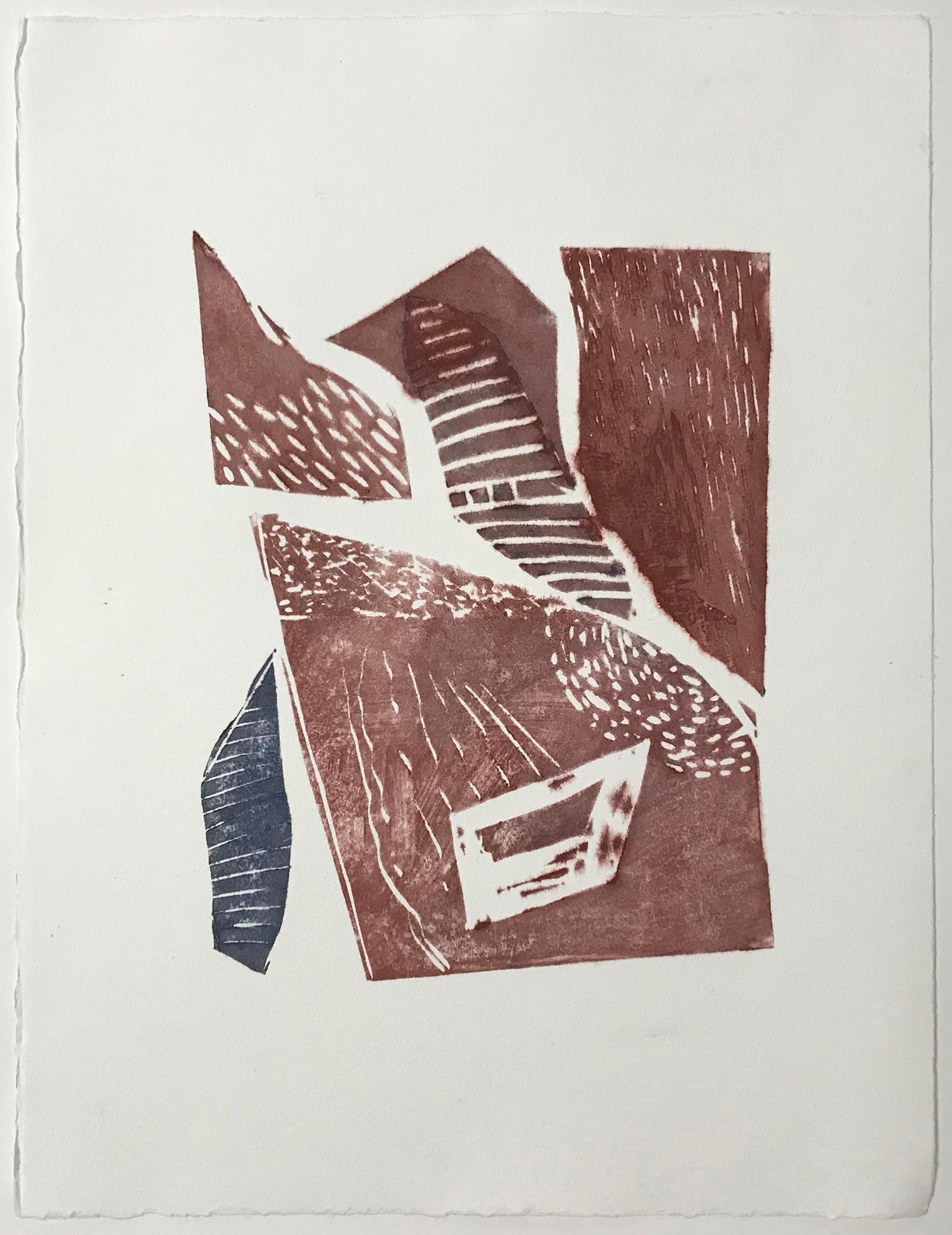 Ann Aspinwall - Ann Aspinwall, Ambra, Abstract linocut and collagraph ...
