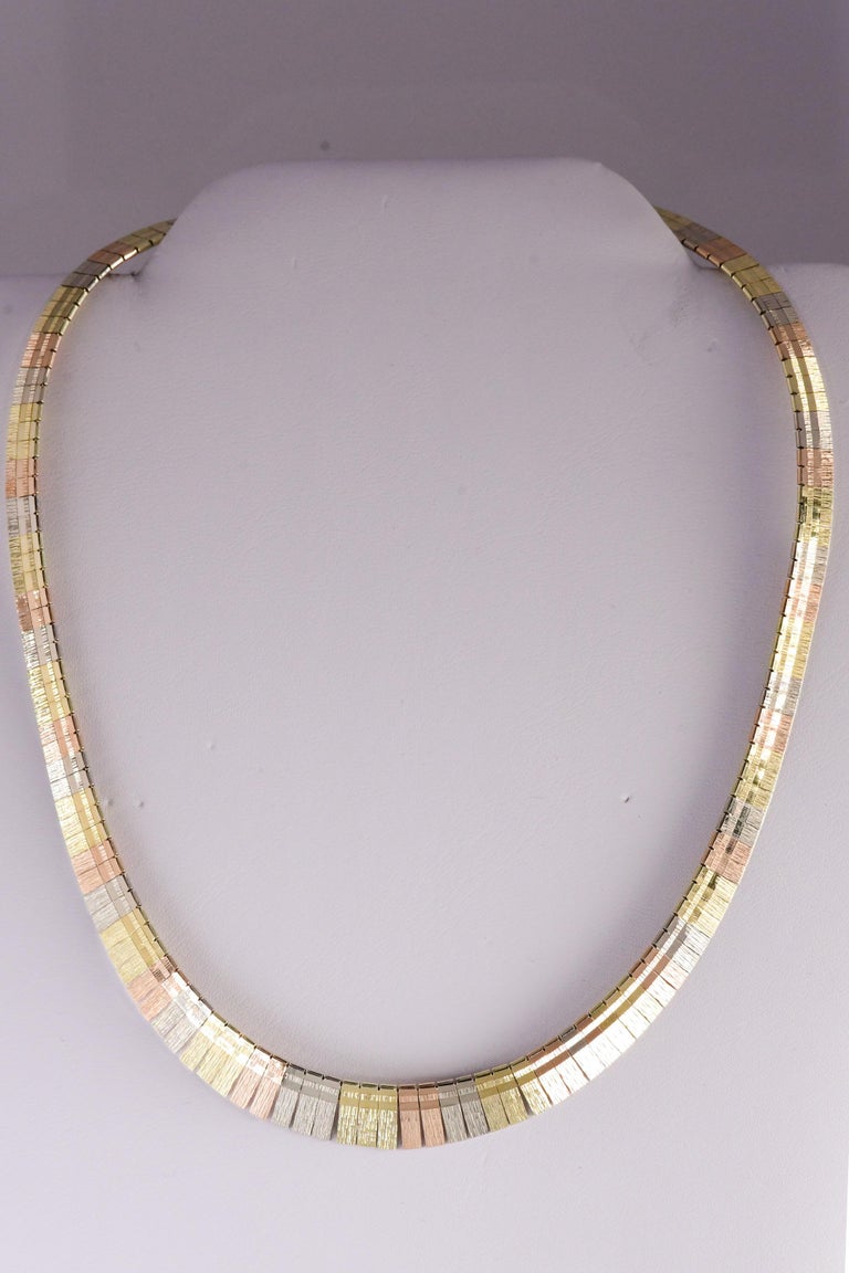 Tri-Color 14 Karat Gold Cleopatra Style Necklace 24.9 Grams at 1stDibs ...