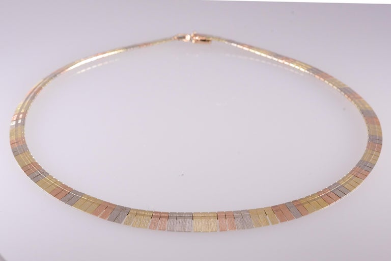 Tri-Color 14 Karat Gold Cleopatra Style Necklace 24.9 Grams at 1stDibs ...